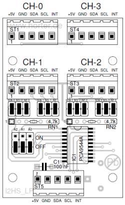 Schaltplan zum I2C-Multiplexer PCA9544 / shematic for I2C-Multiplexer with PCA9544